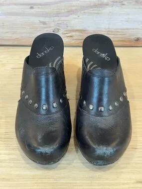 Dansko | Shoes | Dansko Black Leather Studded Clog Mules | Poshmark